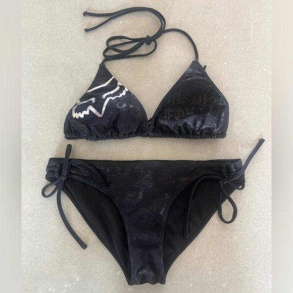 Fox | Swim | Fox Riders Black And Silver Foil Bikini | Poshmark